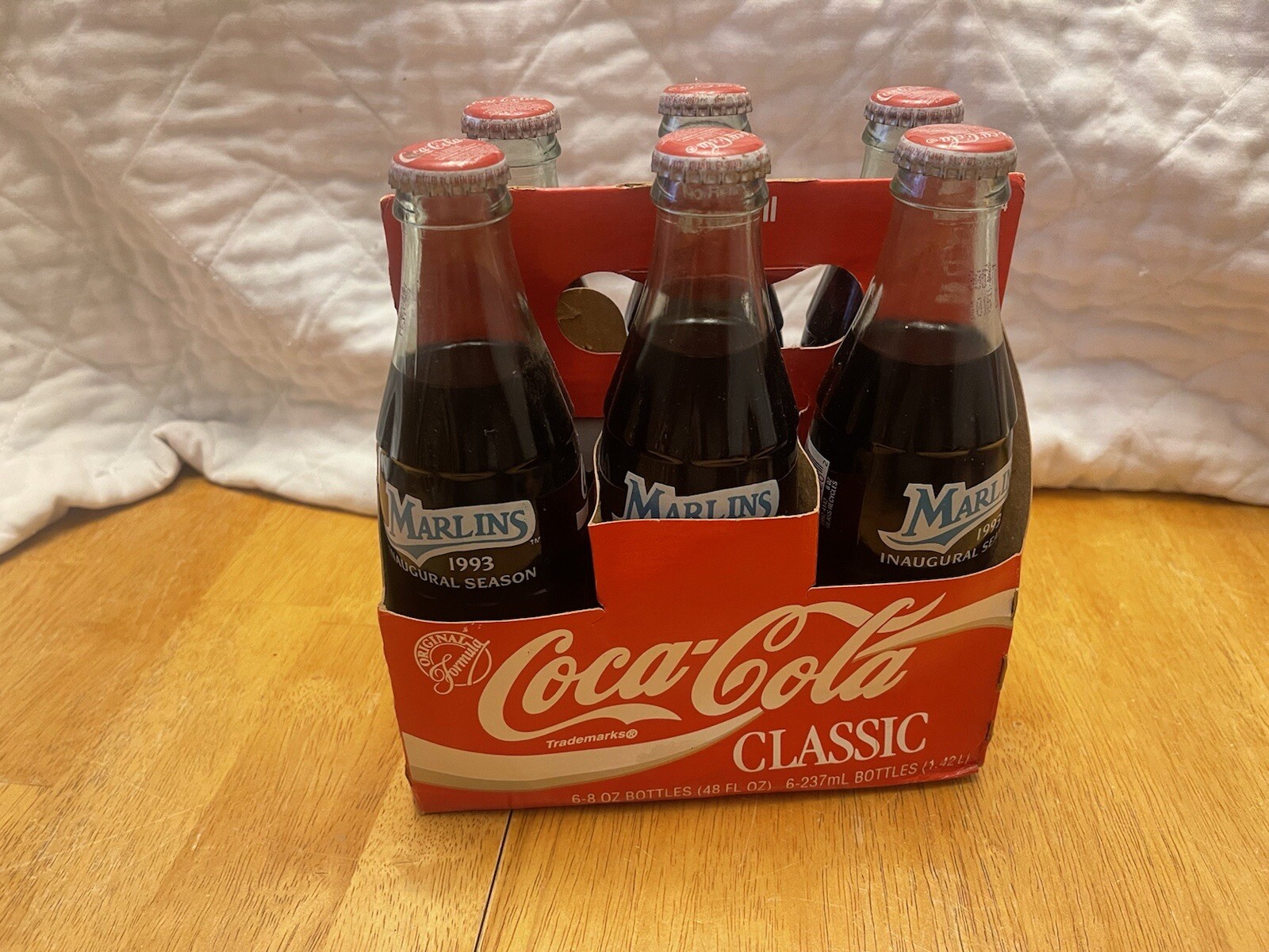 Vintage 1993 MLB Coca-Cola Bottles 6 Pack Florida Marlins Inaugural ...
