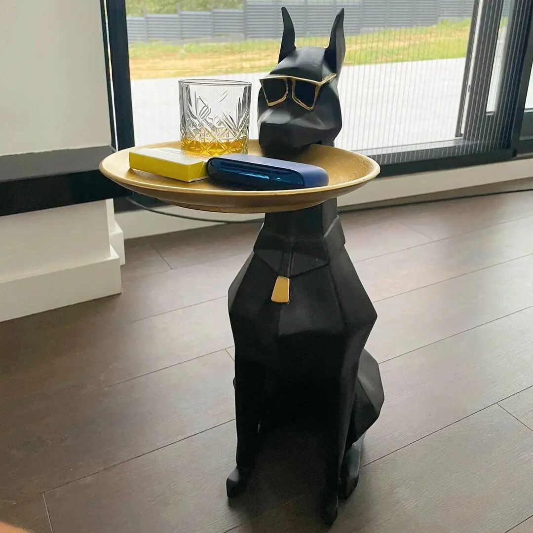 Luxury Nordic Style Gentleman Dog Coffee Table, Animal Home Decor ...