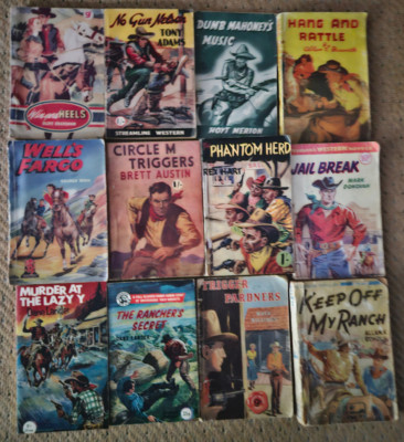 12 vintage 40s/50s Western British pulp pbacks Streamline Curtis ...