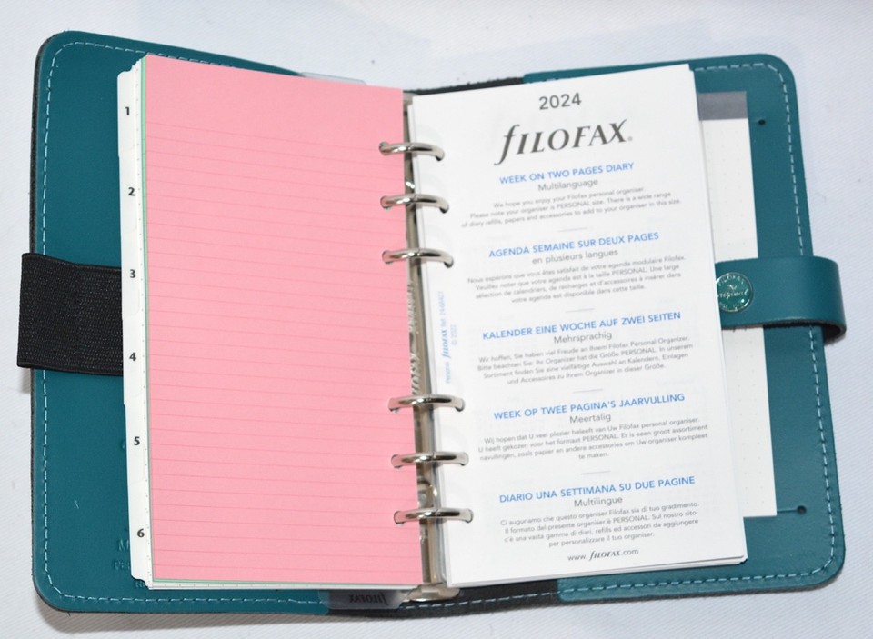 Filofax Personal Size The Original Organiser Diary Dark Aqua Leather | eBay