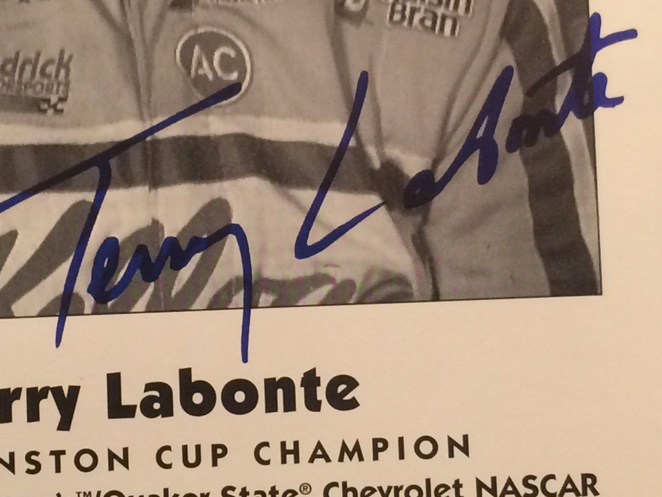 Terry Labonte 1997 Autograph Signed Philadelphia Auto Show 1996 NASCAR ...