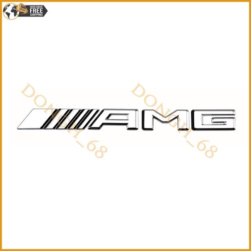 Flat AMG Emblem Chrome Rear Trunk Letter Logo 3D Badge for Mercedes ...