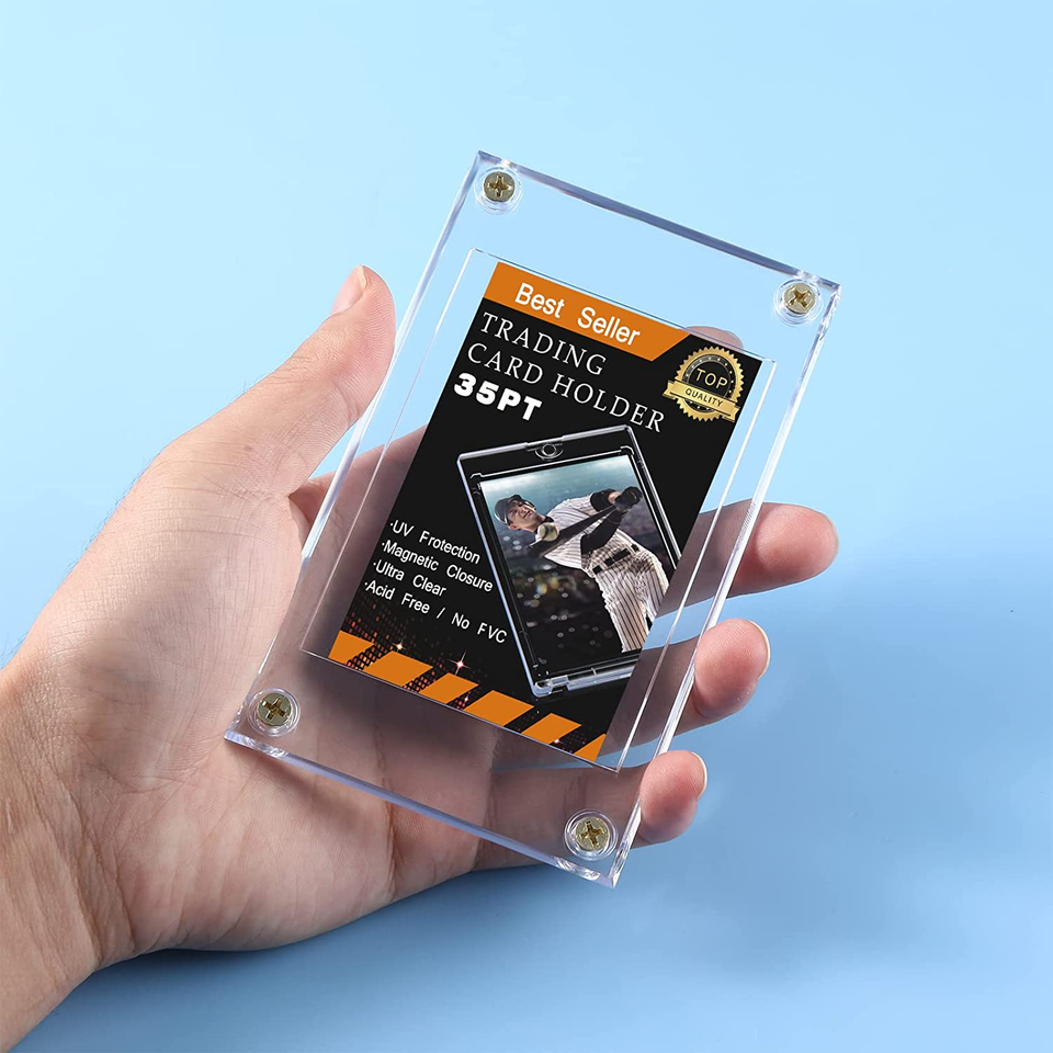 Acrylic Card Holder Screw Trading Card Protector 35 PT Baseball Card ...