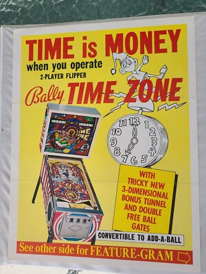 bally time zone pinball machine flyer brochure | eBay