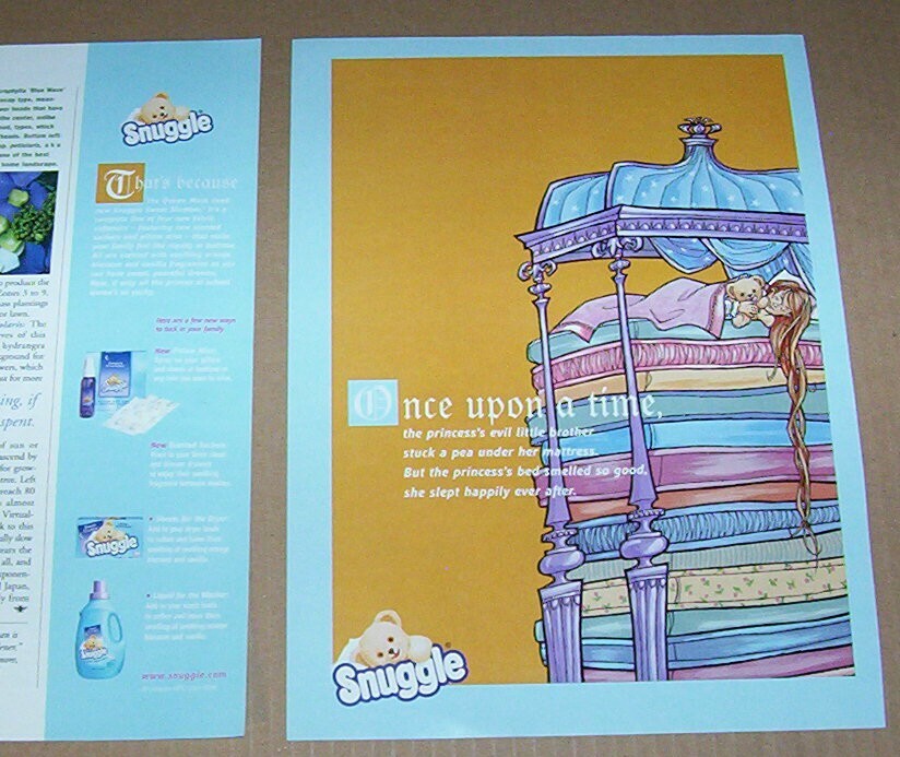 2000 print ad - SNUGGLE laundry Softener Bear -Princess & the Pea ...