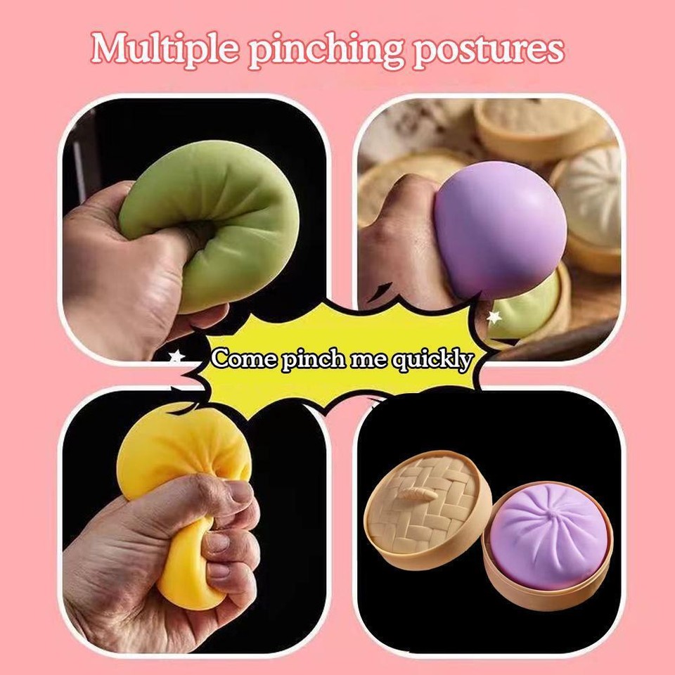 Bun Bao Sensory Fidget Toy with Steamer Container Box Ball> Stress E6N9 ...