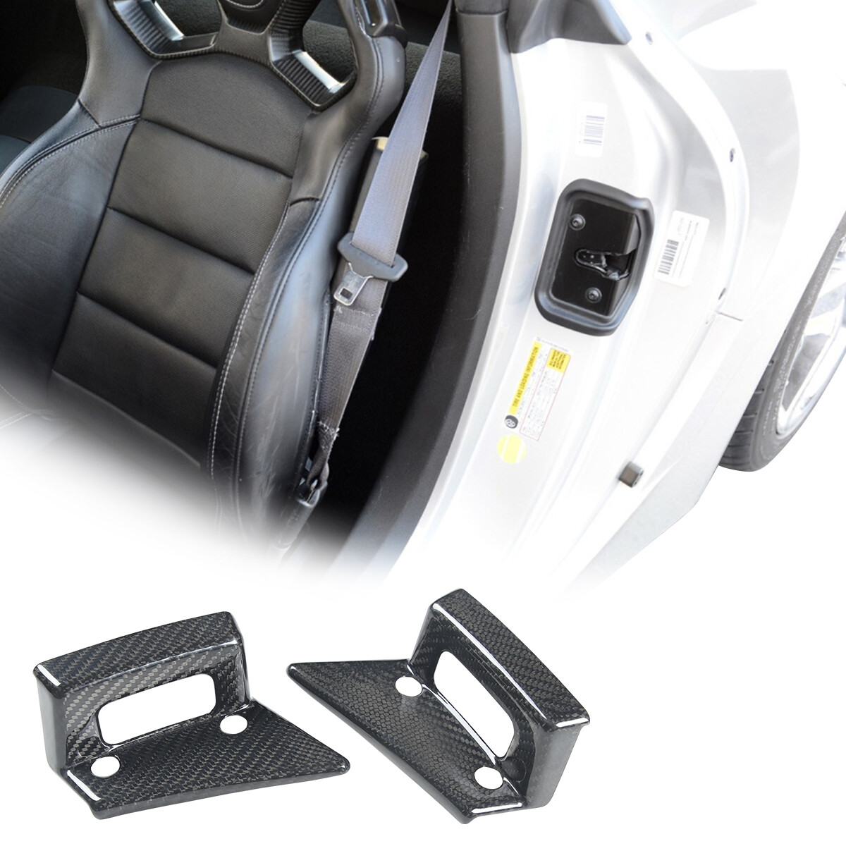 Real Carbon Fiber Exterior Door Release Switch Cover Trim For Corvette ...