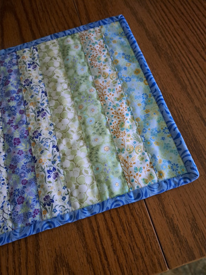 QUILTED TABLE RUNNER - Pastel Floral Table Runner - Small Table Runner ...