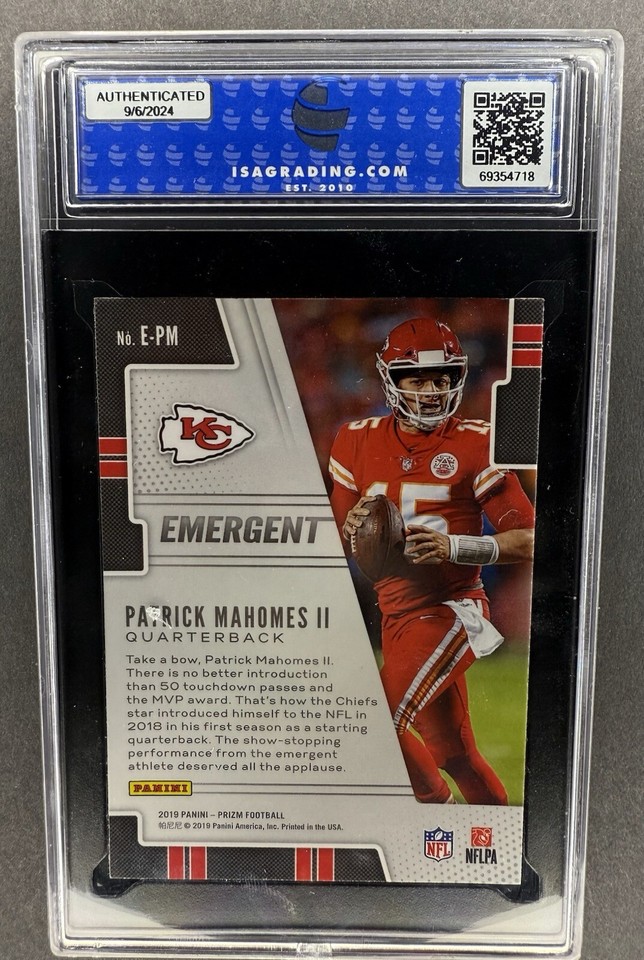 *FREE SHIP* 2019 Prizm Football Emergent #E-PM Patrick Mahomes II ISA ...