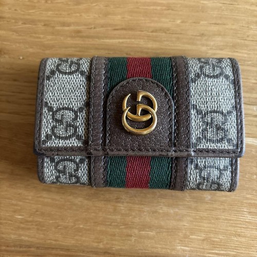 Gucci GG Off-Dia Key Case Brown Leather 6-Key Slots Used | eBay