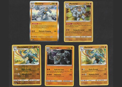 Machamp Pokemon Card Collection Set of 5 English Cards Rare Holo 151 ...