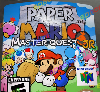 Custom Paper Mario Master Quest JR N64 Label Glossy Laminate Vinyl ...