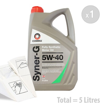 Car Engine Oil Service Kit / Pack 5 LITRES Comma Syner-G 5w-40 5L | eBay UK