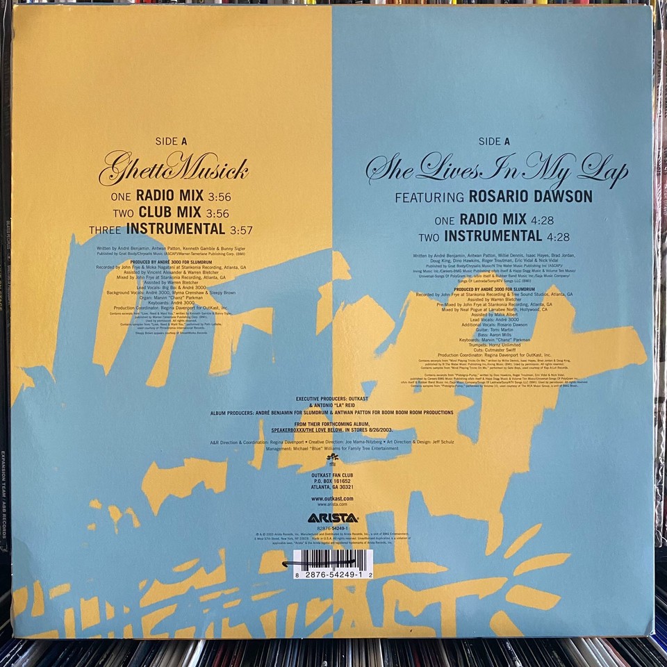 OUTKAST - GHETTOMUSICK b/w SHE LIVES IN MY LAP (12") 2003!! RARE ...