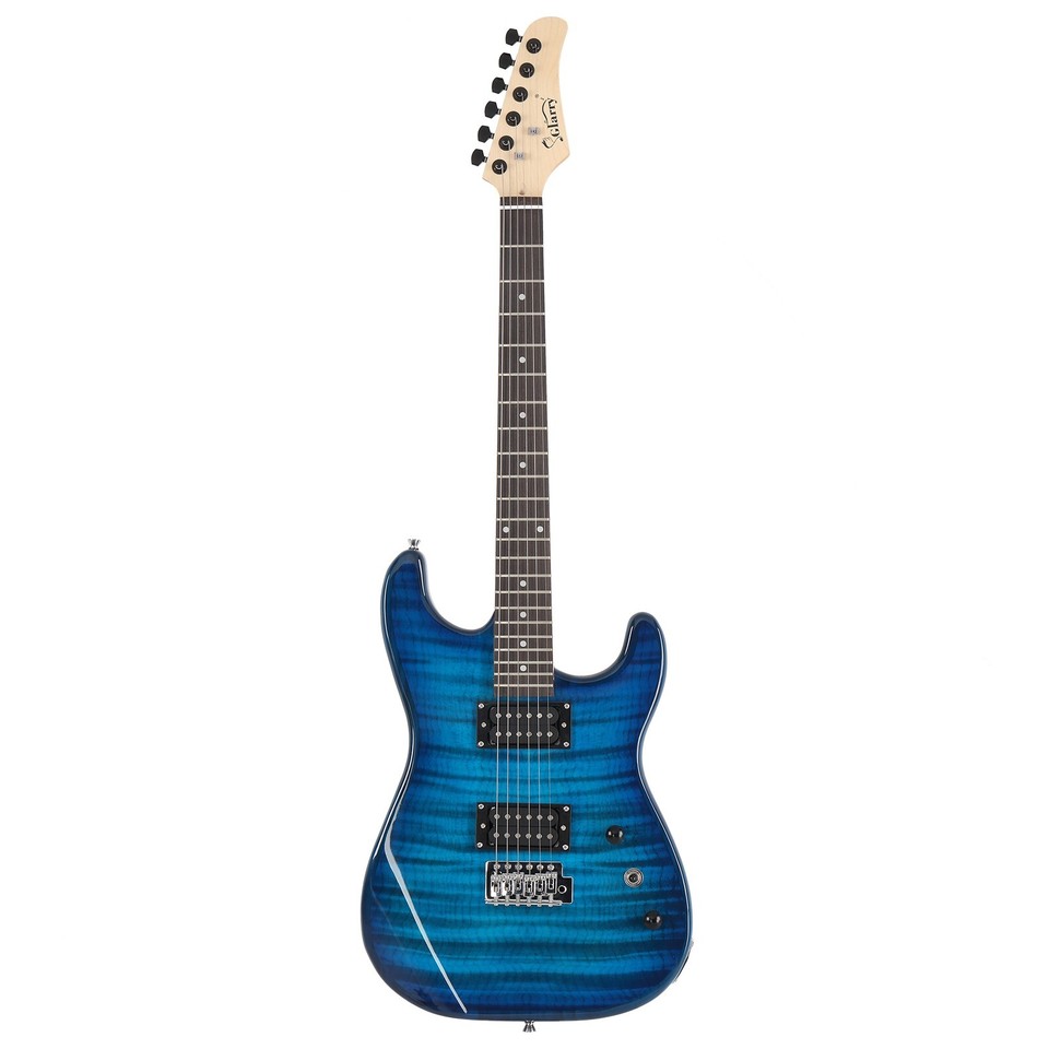 Glarry GST Blue Tiger Stripe H-H Pickup Electric Guitar w/ 20W AMP ...