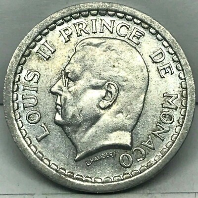 1943 (ND) MONACO 1 FRANC PRINCE LOUIS II COIN- KM# 120. | eBay
