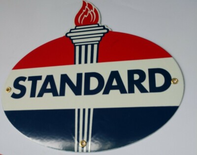 Standard Amoco Gas Oil Gasoline Porcelain Sign | eBay