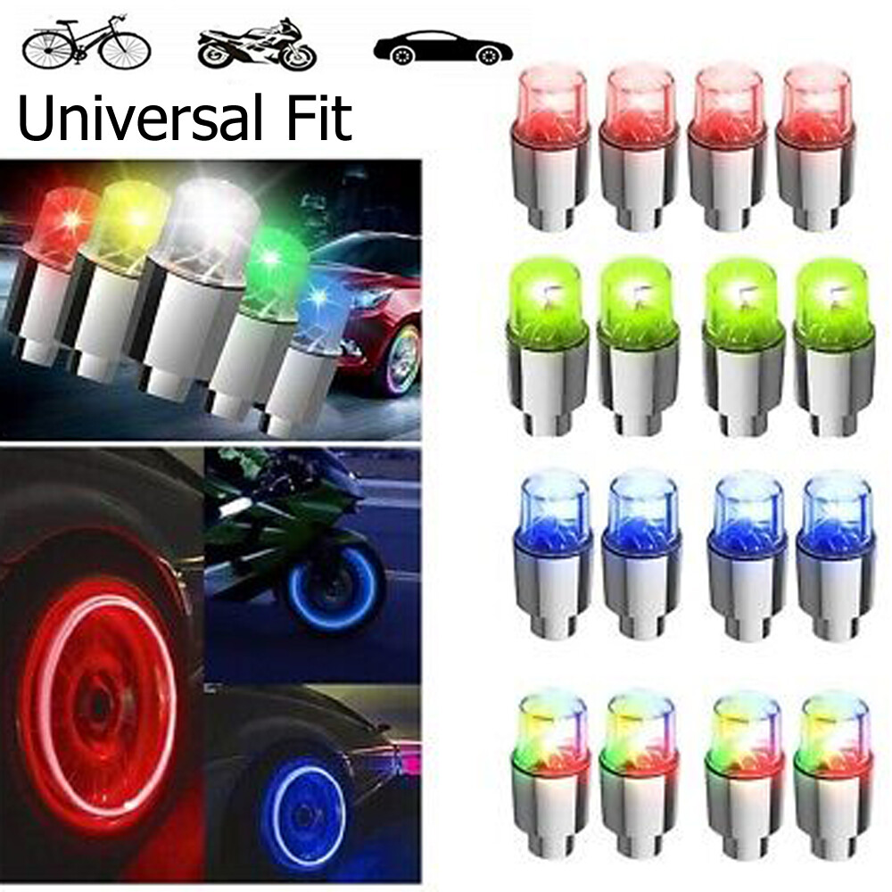 4Pcs Wheel Tire Tyre Air Valve Stem LED Light Caps Cover Flashes Car ...