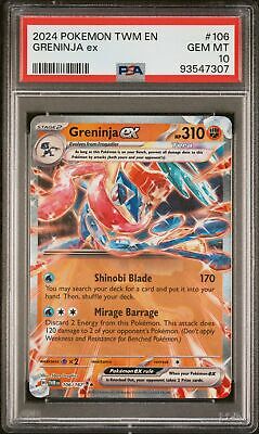 PSA 10 GEM Mint 2024 Pokemon Twilight Masquerade Greninja EX PSA 10 GEM Mint 2024 Pokemon Twilight Masquerade Greninja EX