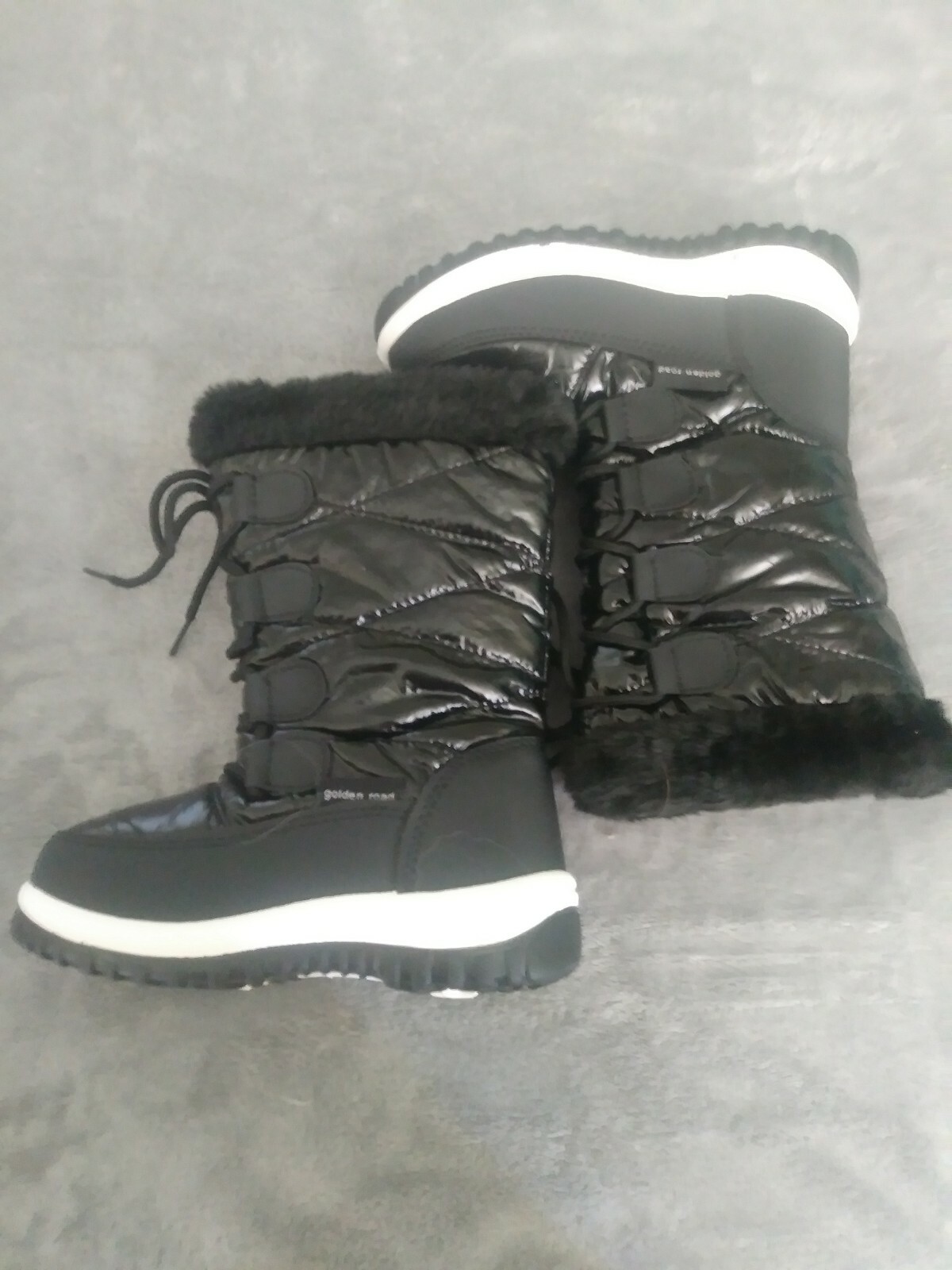 Casual Winter Boots Girls Black Size 12 Golden Road Side Zipper Lace ...