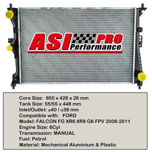 Radiator For Ford Falcon FG XR XT XR6 G6 G6E 08 09 10 11 FPV 6 Cyl MT ...