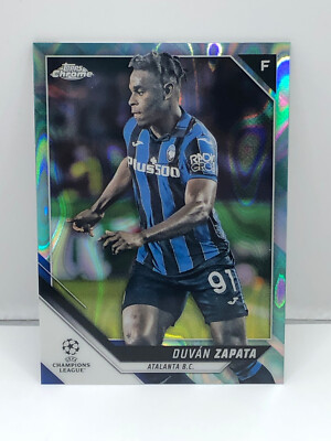 Duvan Zapata 2021-22 Topps Chrome UEFA Champions League Aqua Lava ...