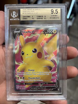 Pikachu V Full Art Vivid Voltage 170/185 Pokemon BGS 9.5 Gem Mint | eBay