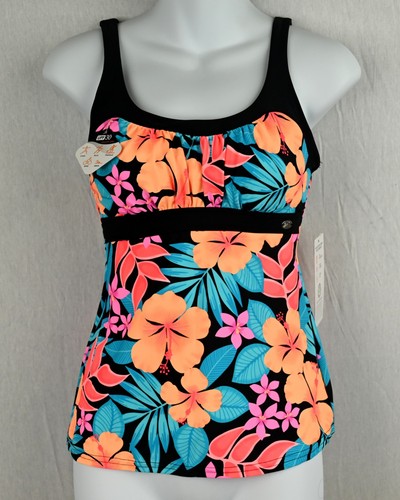 ZeroXposur SUN Smart Peasant Style Tankini Swimsuit Top (Cascade) SIZE ...