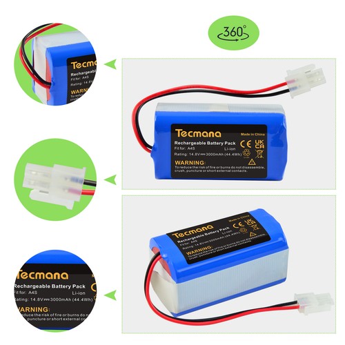 14.8V 3.0Ah Li-ion Battery for ECOVACS INR18650-M26-4S1P 4ICR19/65 ...