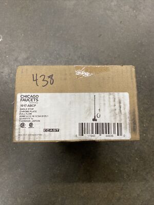 Chicago Faucets 1017-ABCP Water Supply Angle Stop, Full Flow, NEW IN ...
