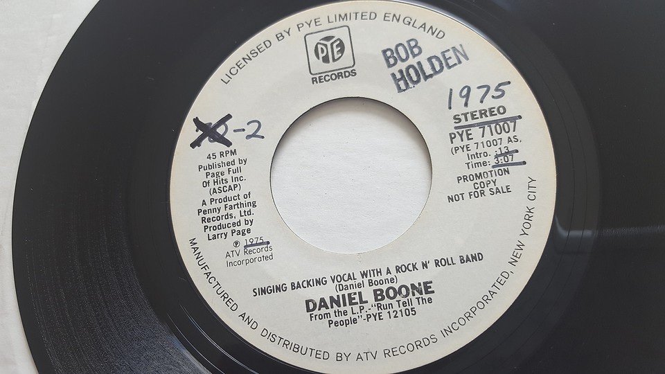 DANIEL BOONE - Singing Backing Vocal... MONO / STEREO PROMO 7" Pop Rock ...