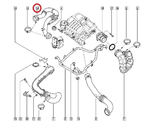 TUYAU A AIR CORPS PAPILLON-INTERCOOLER RENAULT TRAFIC II 2.0 DCI (OE ...