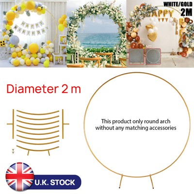 Large Round Hoop Balloon Arch Backdrop Flower Gold Display Stand Frame ...