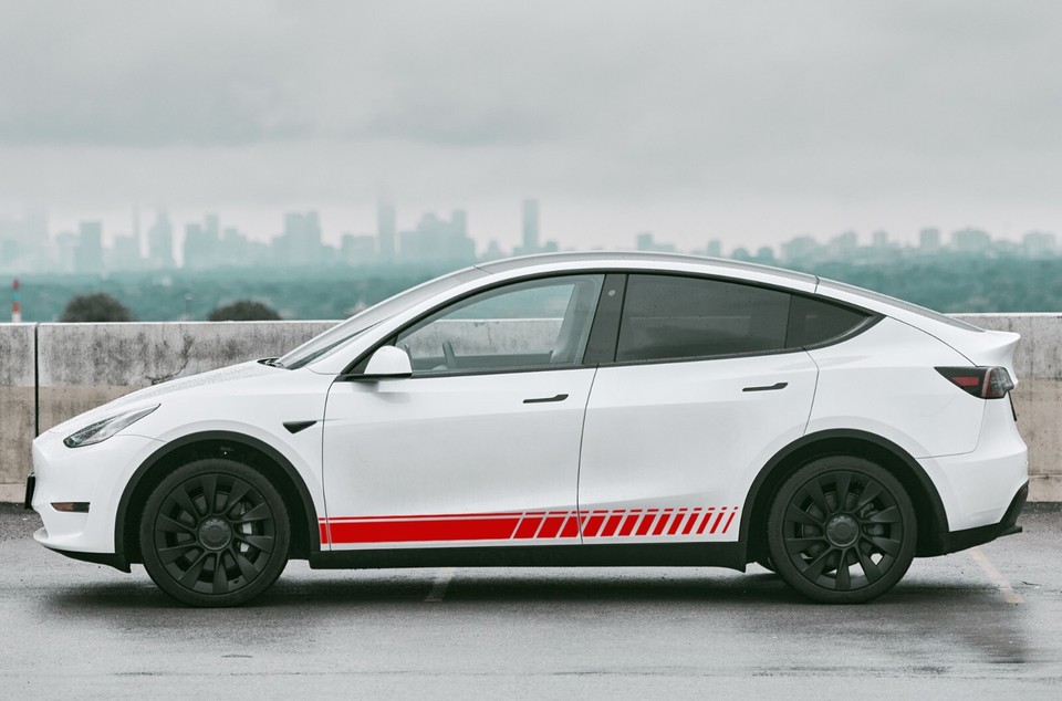 Racing Sport Stripe Decal for Tesla Model Y design kit Sticker vinyl ...