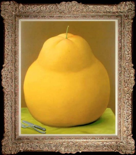 Handmade Oil painting Reproduction of Fernando Botero pear on canvas | eBay