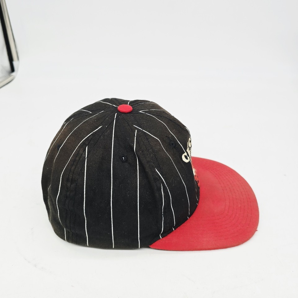 Vintage Chicago Bulls Starter Hat Pinstripe Snapback Black Logo 90s ...