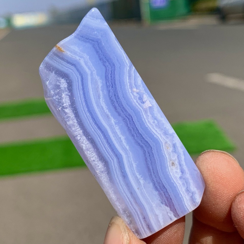 19G Natural Blue striped agate Crystal Chunks piece form Mineral ...