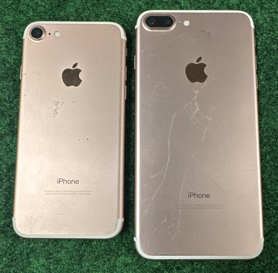 Lot of 2 Apple iPhones iPhone 7 & 7 Plus Rose Gold For Parts/Repair ...