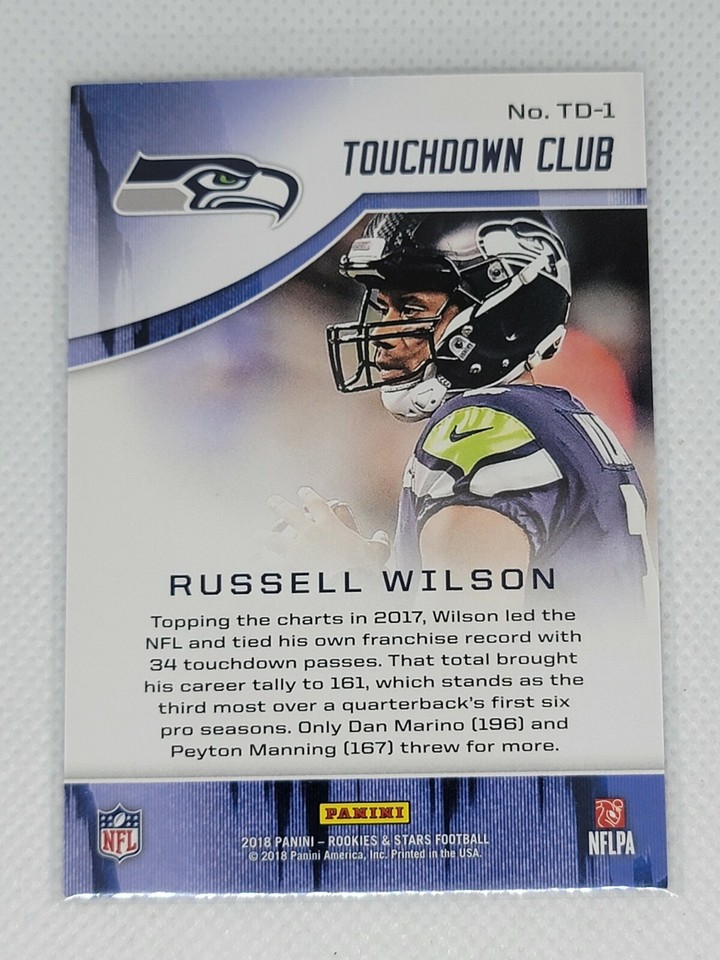 Russell Wilson - 2018 Rookies & Stars Touchdown Club #TD-1 Seattle ...