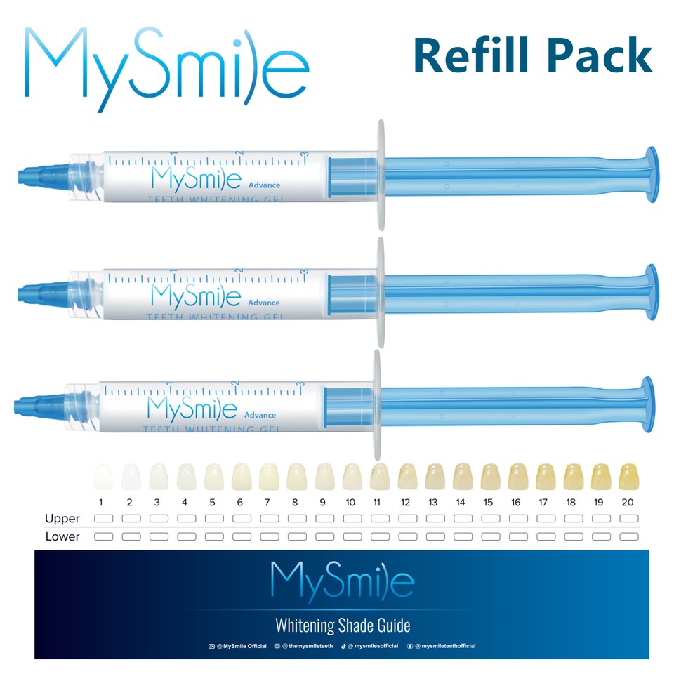 MySmile 6PC 35% Teeth Whitening Kit Refill Gel with Light Tooth ...