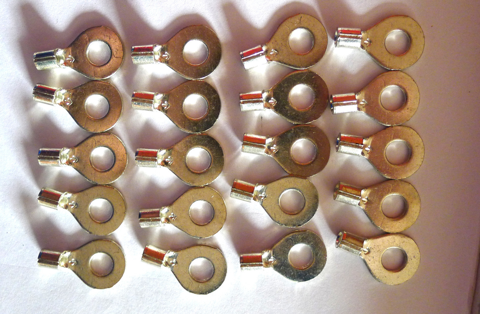 Lot of 20- Non-Insulated Solderless Ring Terminal 16-12 1/4" Stud Size ...