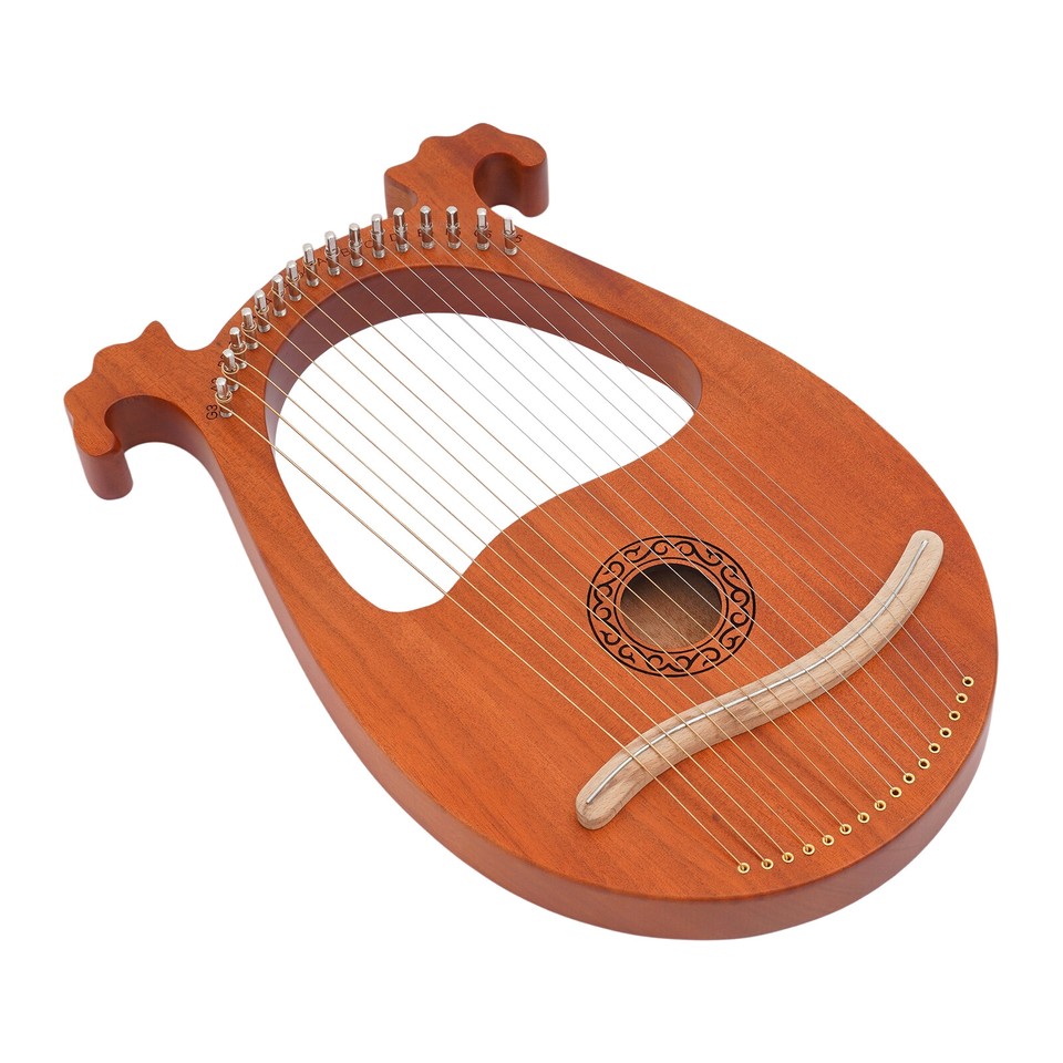 16 String Lyre Harp Mahogany Body With Tuning Key String Cartridge! | eBay