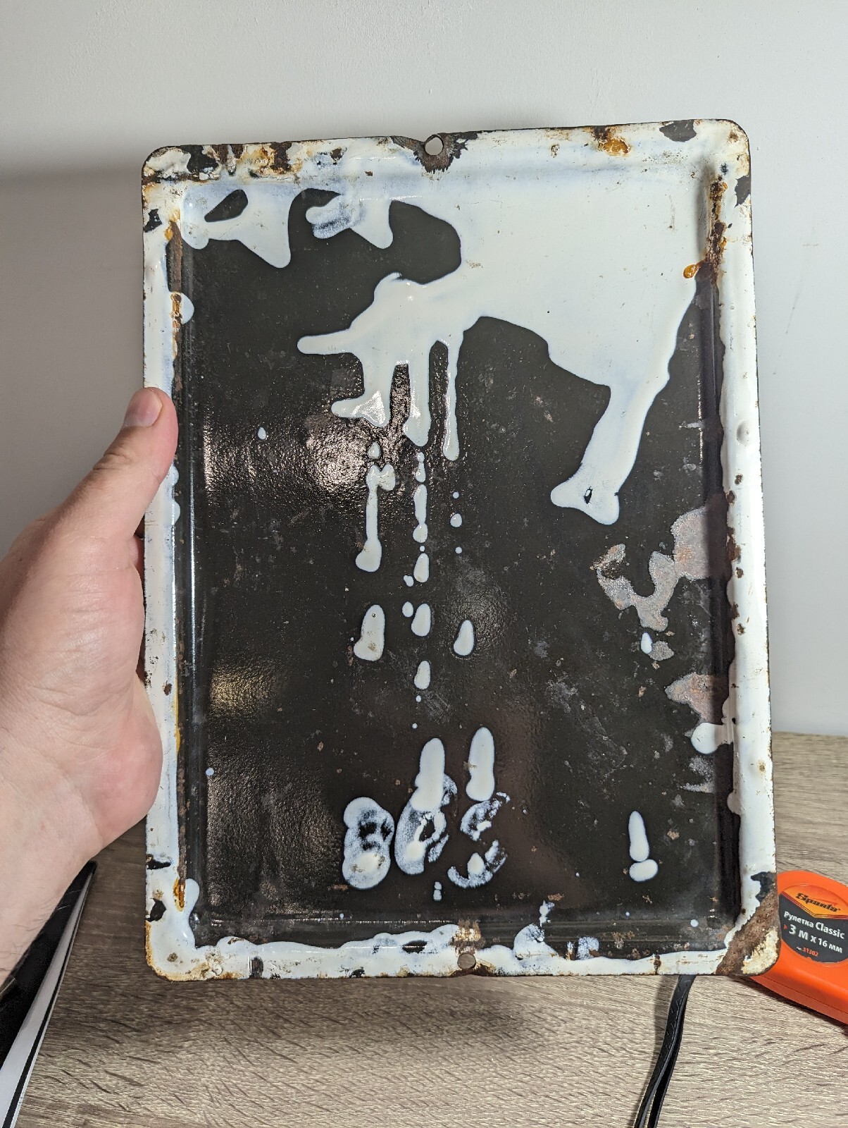 RARE USSR/ Plate Sign/ DANGER SKULL / Enamelled /Skeleton Soviet/ High ...