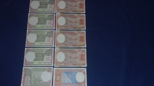 Lot of 10 Bank Notes from India 2Types Uncirculated | eBay