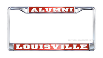 UNIVERSITY OF LOUISVILLE "Alumni" Mirrored License Plate Tag / Frame | eBay