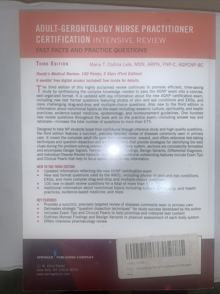 Adult-Gerontology NP Certification Intensive Review, Third | eBay