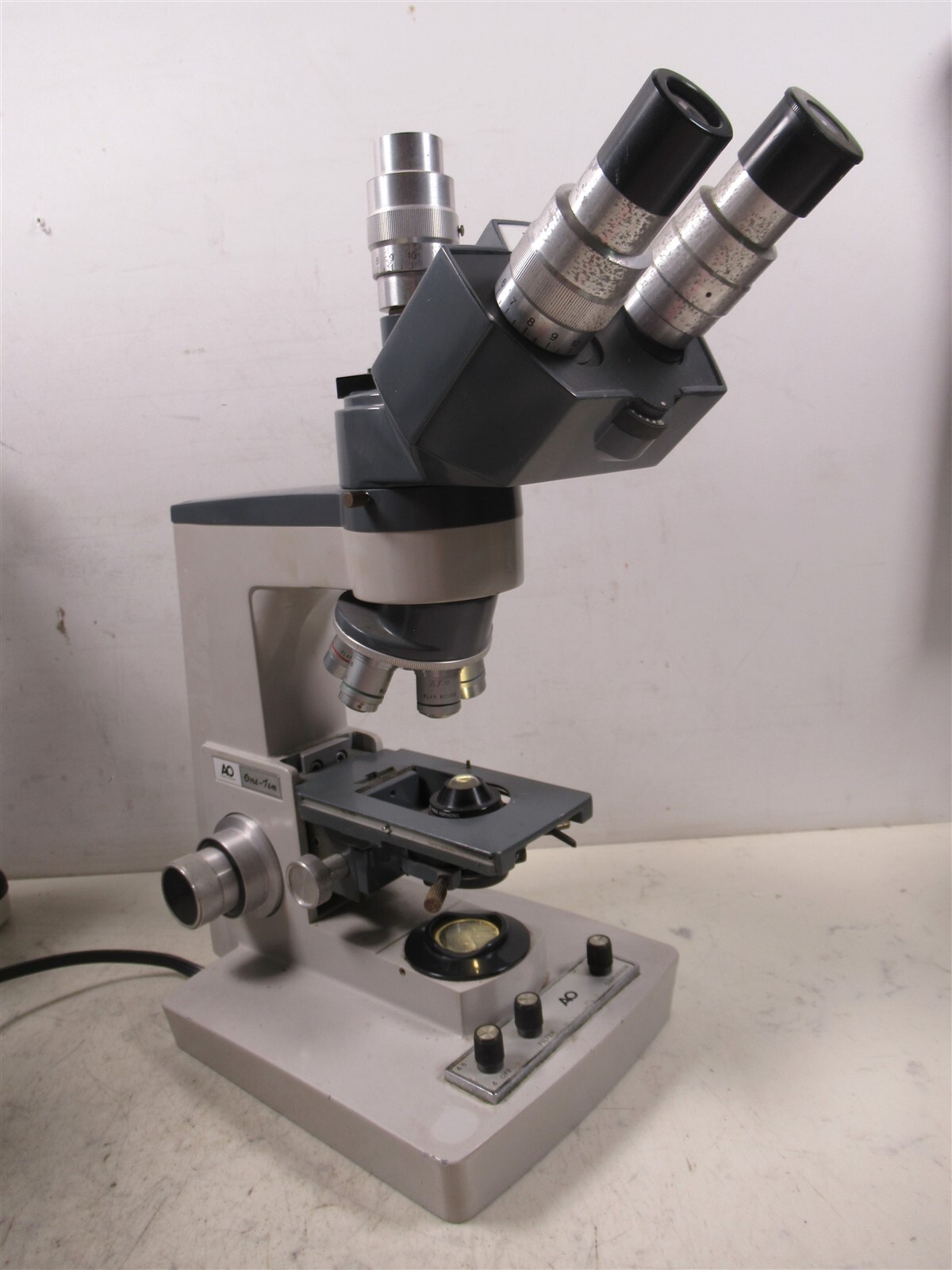 AO American Optical One-Ten MicroStar Trinocular Microscope w/ 5 Objectives | eBay