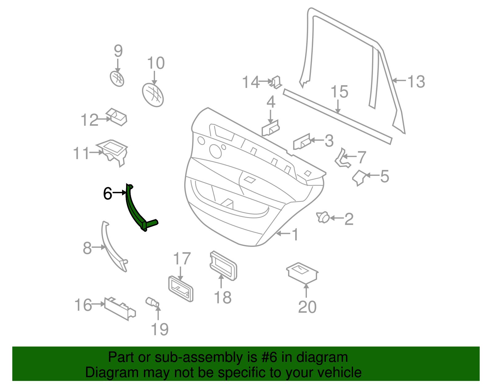 BMW OEM E70 2011 X5 Rear Left Inner Door Handle Pull Cover Black ...