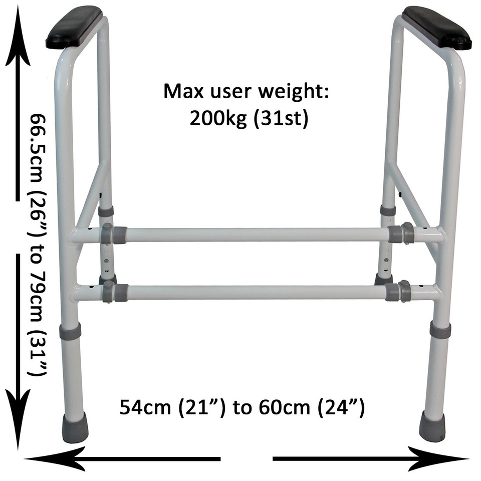 Toilet Safety Frame Support Standing Aid Grab Handle Adjustable Elderly ...