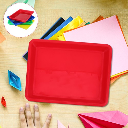 4 Pcs Plastic Storage Tray Rectangular Activity Trays Drawing Paper ...
